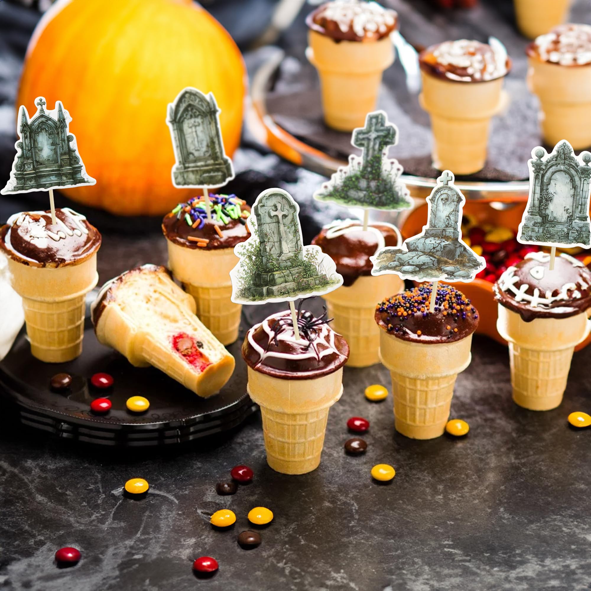 Ephlyn 24Pcs Halloween Ghost Cupcake Toppers Pink Glitter Halloween Baby Shower Cupcake Decorations Little Boo Cupcake Toothpicks for Halloween Theme Birthday Ghost Party Cake Decorations