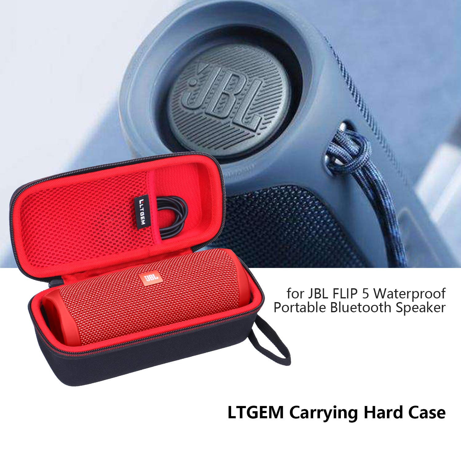 LTGEM EVA Hard Case Compatible with JBL FLIP 6 FLIP 5 Waterproof Portable Speaker - Travel Protective Carrying Storage Bag (Red )