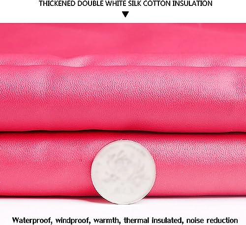 Kszoxdi Heavy Duty Thermal Insulation PU Doorway Curtain Screen Door Curtains Panel Soundproof Blanket Extra Wide with Window 30cm W x 45cm L for Garage Front Door Patio Kitchen Pink (Size : W130cm*H