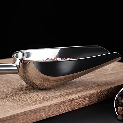 Metal Ice Scoop 5 Oz,Small Stainless Steel Ice scooper for Ice Maker Ice Bucket Kitchen Freezer Bar Party Wedding Pet Dog Food, Small ice scoop For Multi Purpose Use Dishwasher Safe