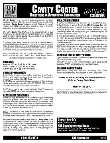 KBS Coatings 75101 Cavity Coater and Wand, 16 fl oz., Yellow