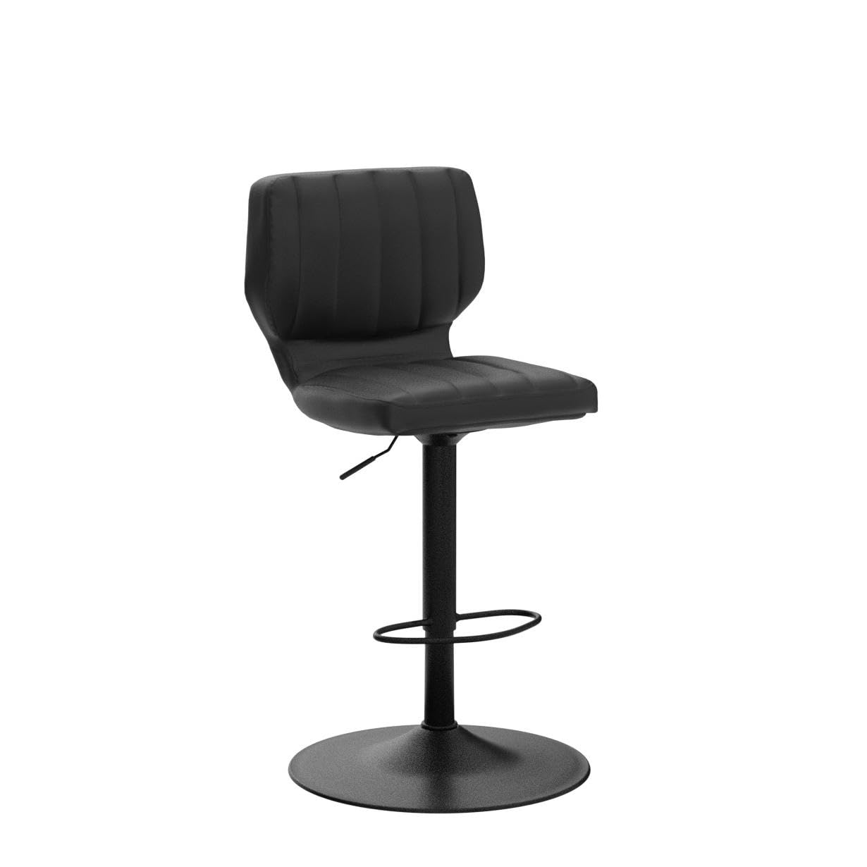 Brage Living Adjustable Bar Stools Set of 2, Modern PU Leather Swivel Barstools with Back, Armless Airlift Counter Height Bar Chairs for Kitchen Dining Pub Cafe (White)