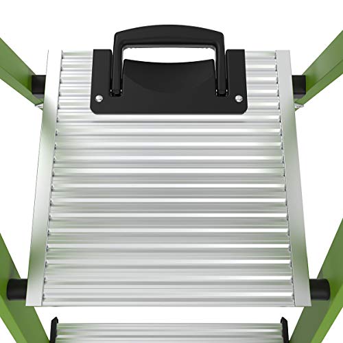 Little Giant Ladders, MightyLite, M4, 4 ft Stepladder, Ground Cue, Fiberglass, Type IAA, 375 lbs weight rating, Green, (15384-001)