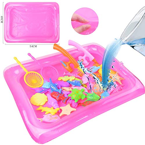 Ruthy-cutie Magnetic Fishing Game Toy with Floating Pool, Ocean sea Animals, Water Table Plastic Floating Kids Toys 1234