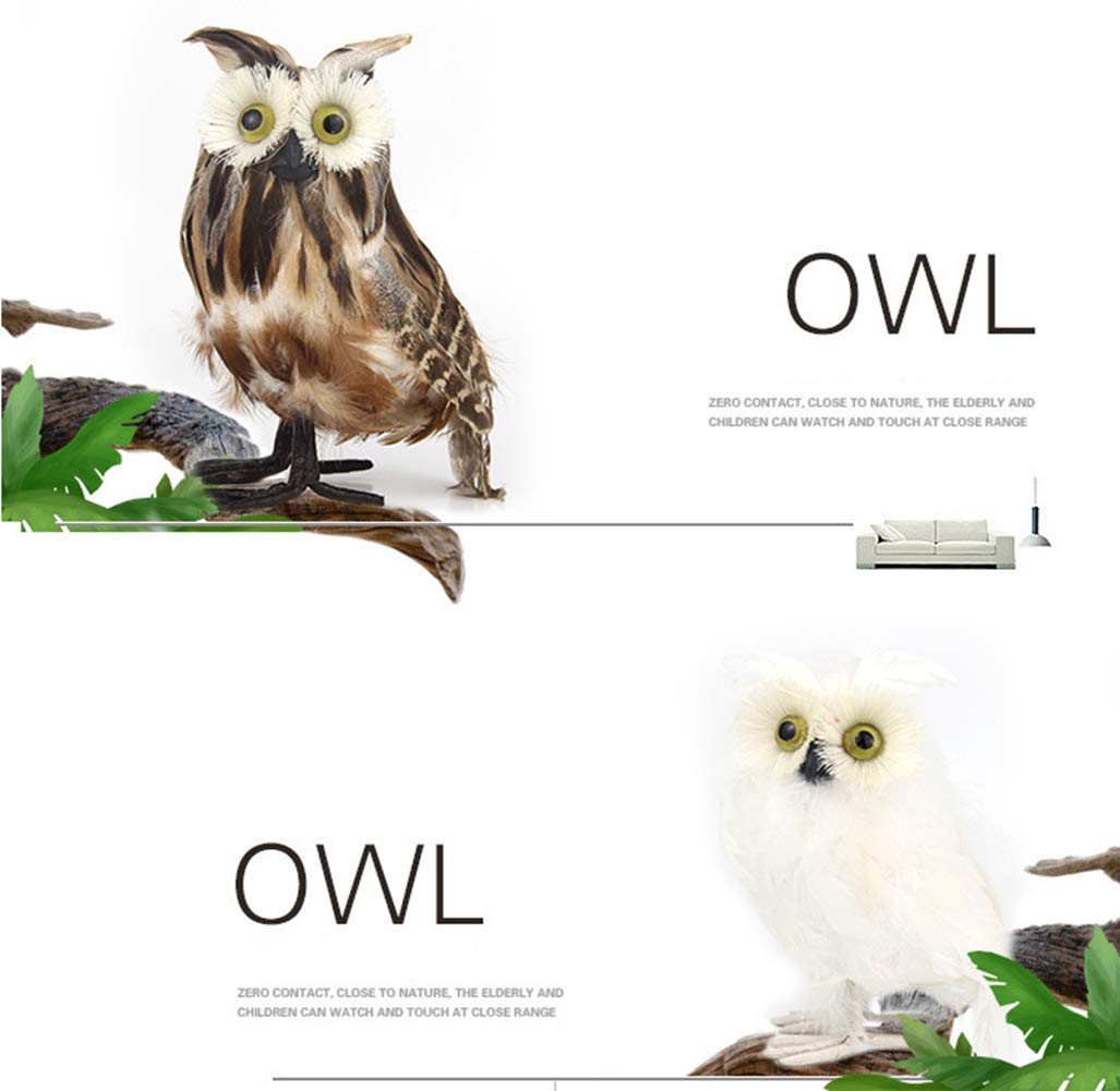 LWINGFLYER Realistic Brown Feathered Owl Artificial Furry Owl Foam Bird Ornaments for Party Decoration Wreath Crafts Tree Topper Christmas Ornaments 16cm/6.2inch