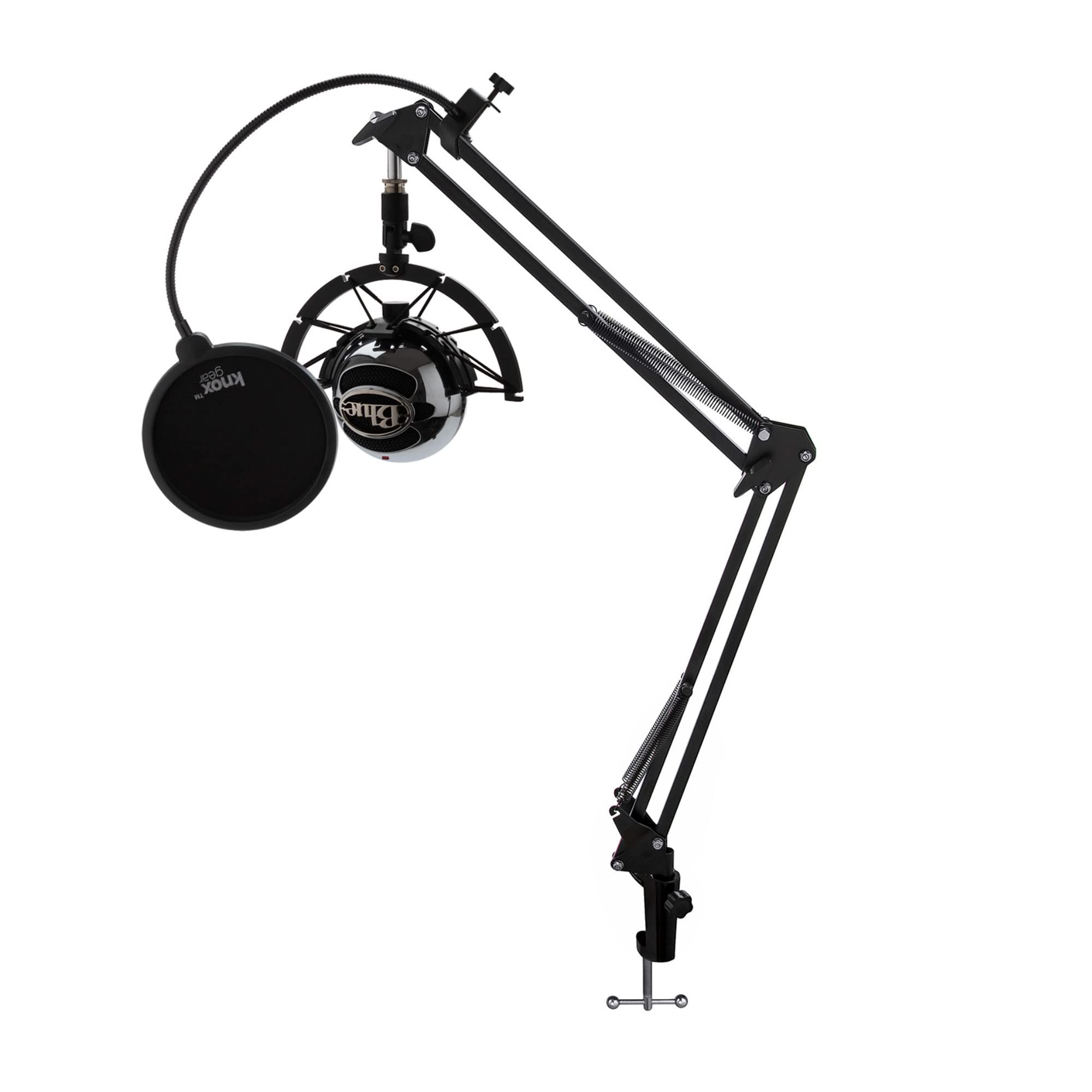 Blue Microphones Snowball USB Mic (Brushed Aluminum) Bundle with Boom Scissor Arm, Shock Mount and Pop Filter (4 Items)