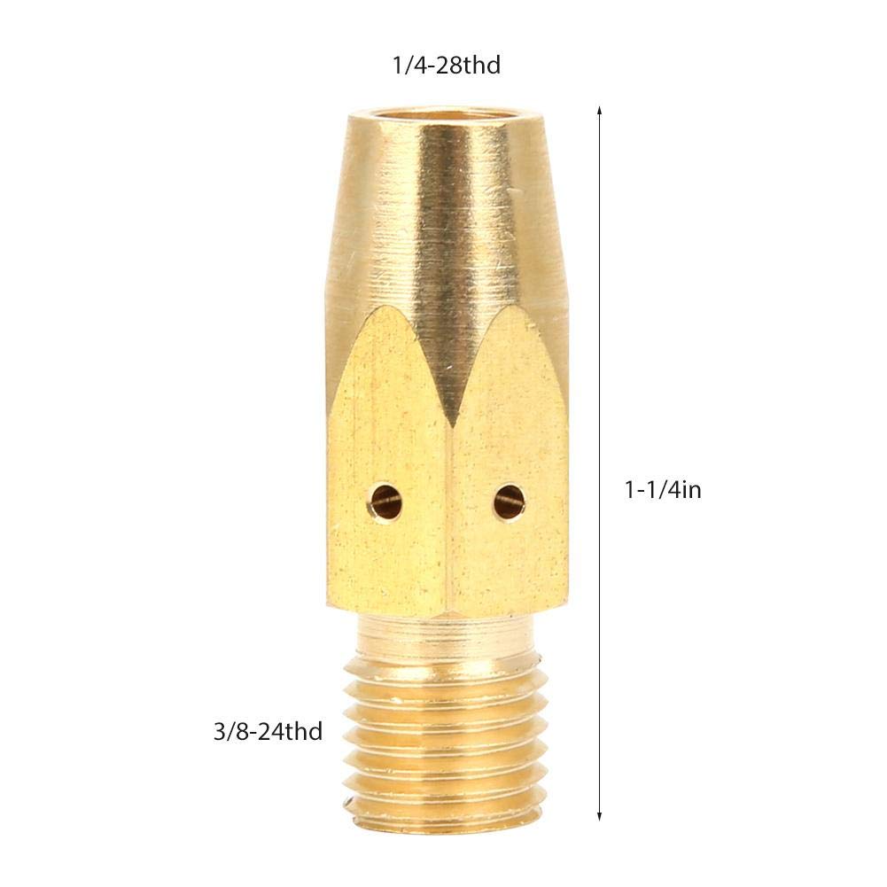 Brass Contact Tip Adapter,169728 Welding Gun MIG Gas Diffuser Replacement Part,for Miller M-25/M-40 and for Hobart MIG(5PCS)