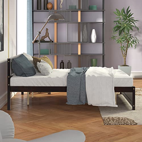 HAUSHECK Queen Bed Frame w/Headboard, Modern Platform Bed with 12" Under Storage Space, Queen Wood Bed Frame No Box Spring Needed for Kids, Teen, Adults, Wooden Slats Support Mattress Foundation