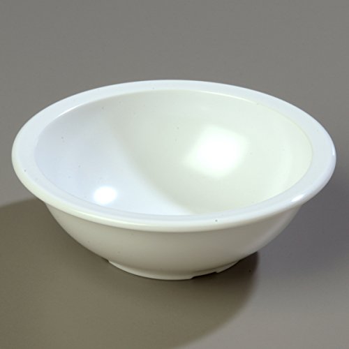 Carlisle FoodService Products Kingline Reusable Plastic Bowl Chowder Bowl, Soup Bowl for Home and Restaurant, Melamine, 16 Ounces, White, (Pack of 48)