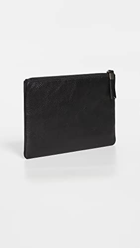Madewell Women's The Leather Pouch Clutch, True Black, One Size