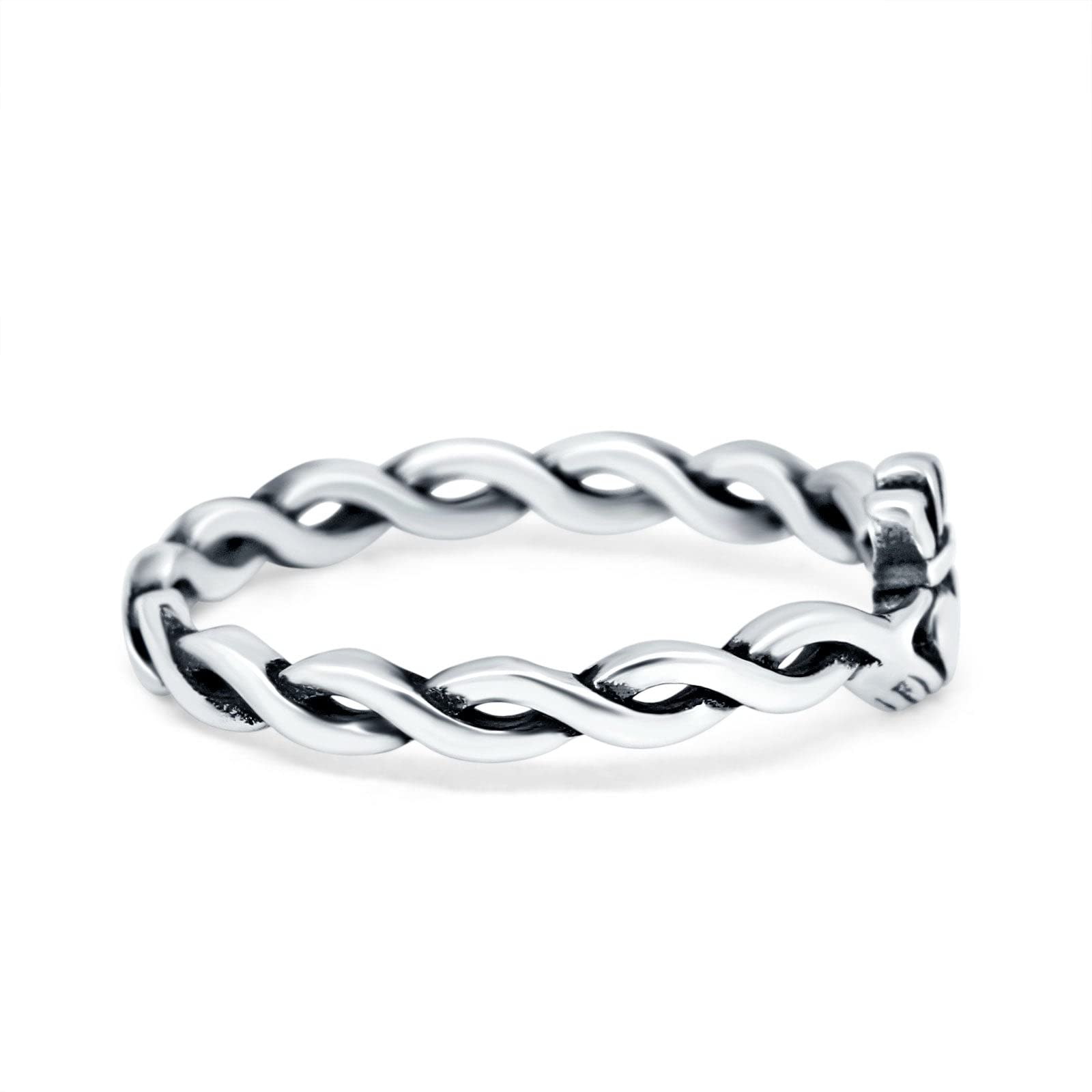 Blue Apple Co. Sterling Silver Size-9 Rope Claddagh Band Oxidized Thumb Ring Round 925 Sterling Silver