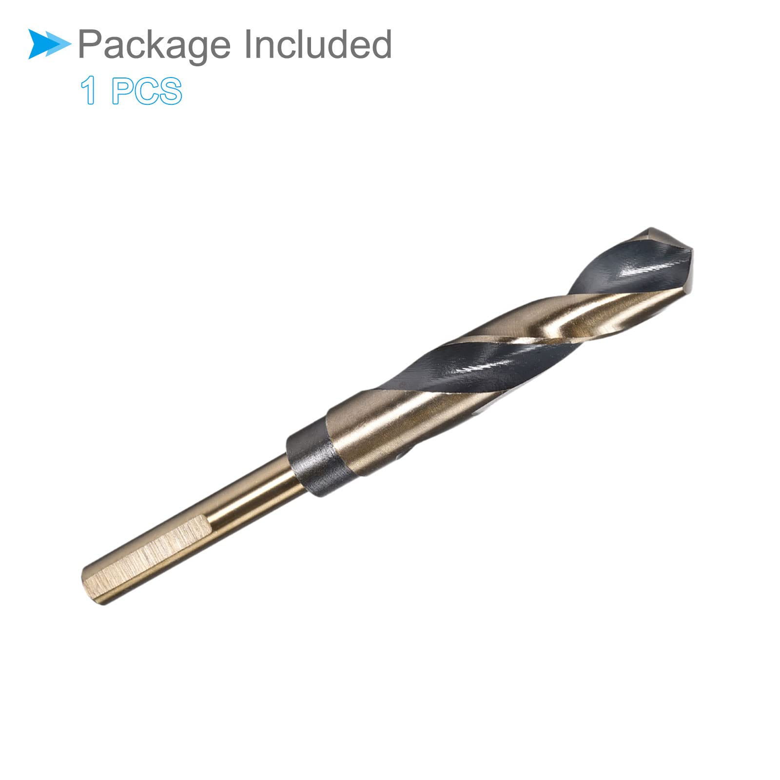 CoCud Reduced Shank Twist Drill Bits, 16.5mm Cutting Edge, Titanium & Nitride Coated High Speed Steel 4341 - (Applications: for Stainless Steel Drilling Machine)