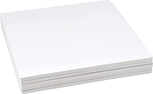 DecoPac Square Cake Drum, Foil Covered Cake Drum, Sturdy Half Inch Thick, Pack of 5, White - 18 Inch