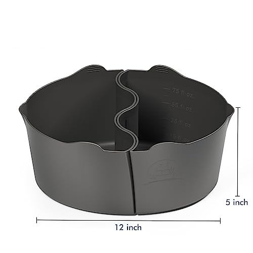 PotDivider Silicone Slow Cooker Liners Insert Fit for 8 QT Oval Crockpot Reusable Two-in-One Slow Cooker Divider - Leakproof and Dishwasher Safe Slow Cooker Accessories