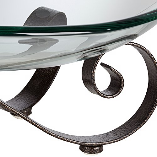 Kensington Hill Iron Scroll Stand with Oval Glass Bowl