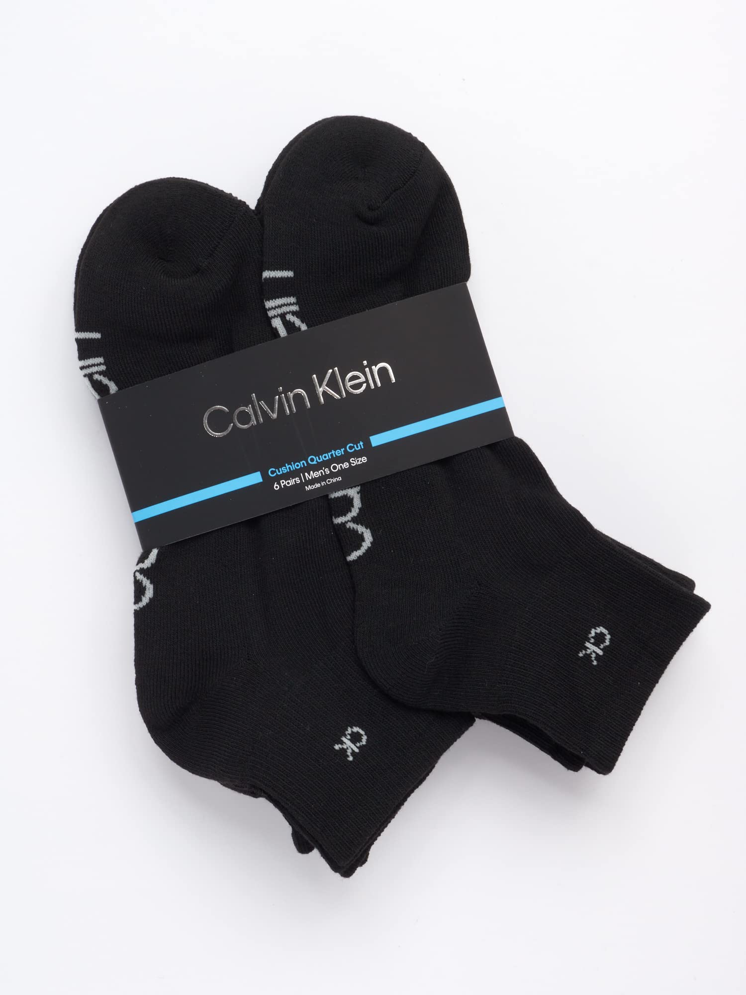 Calvin Klein Men's Socks - Cushioned Above Ankle Athletic Mini-Crew Socks (6 Pack), Size 7-12, Black