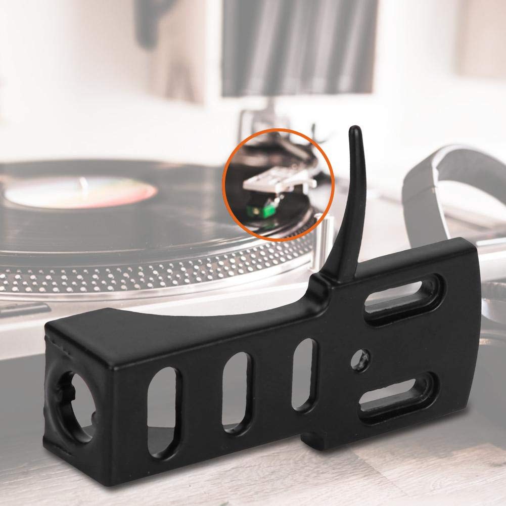 Bnineteenteam Record Player Headshell, Phonograph Turntable Headshell for Record Player Replacement Parts(Black) Performance Accessory