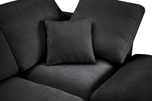 FANYE Oversized 7 Seater Modular Cushions Sectional Sofa Couch with Movable Ottoman,U-Shaped Corner Deep Seat Sectional&Couch Convertible Spacious Sleeper Sofabed for Home Apartment Living Room Sets