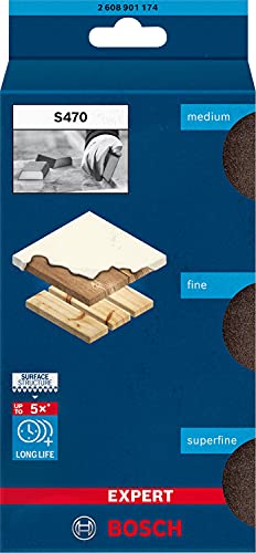 Bosch Professional 3x Expert S470 Combi Blocks (69 x 97 x 26 mm, Grade Medium/Fine/Superfine, Accessories Hand Sanding)