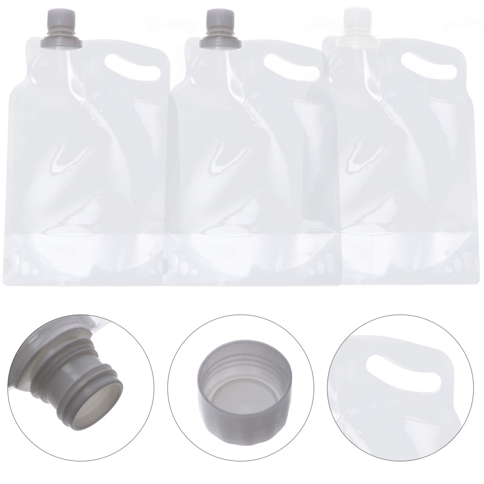 BESPORTBLE Collapsible Water Container Emergency Water Storage Folding Water Jug for Outdoor Camping 3 Pieces 2L/0.53 Gallon