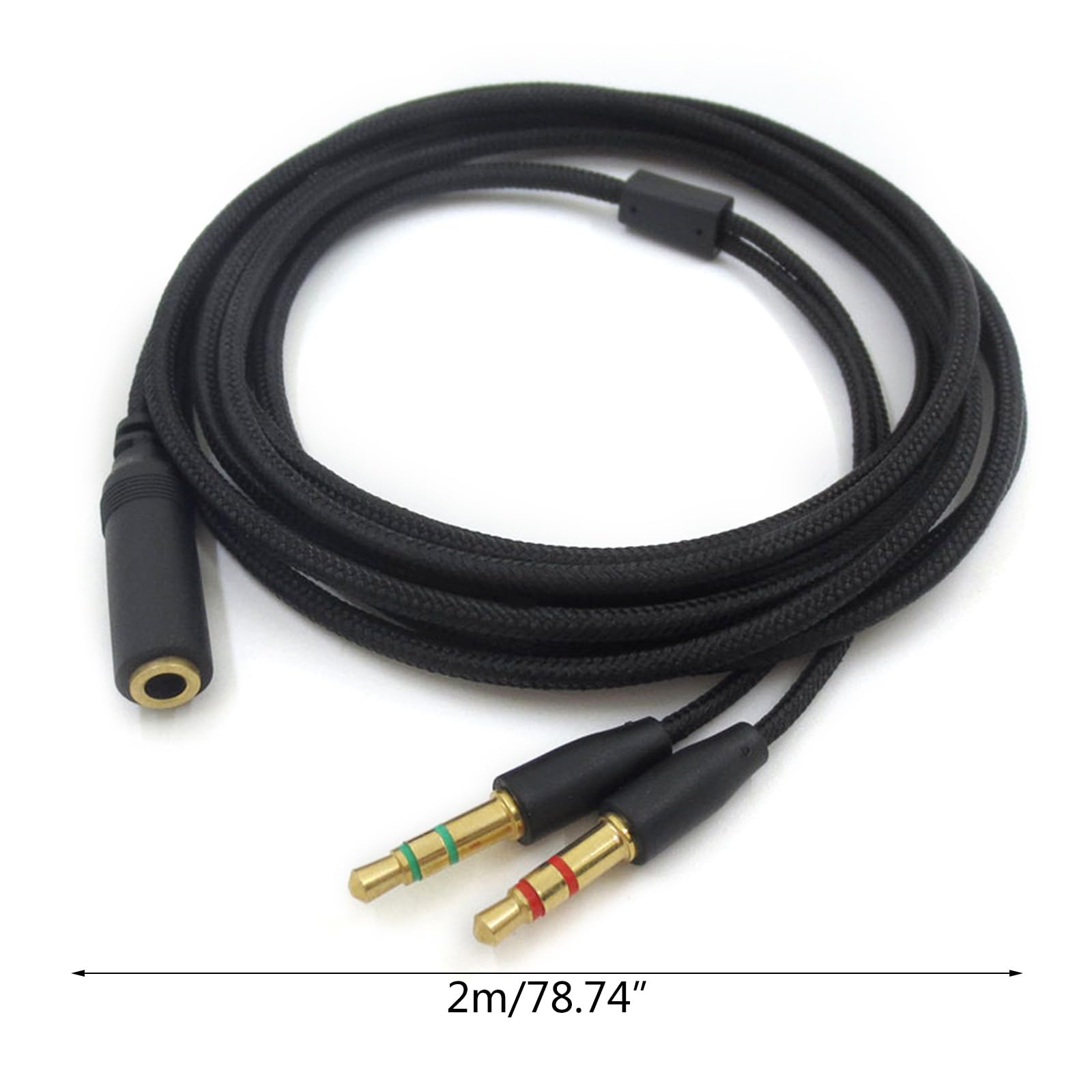 BYNNIX Earphone Cable Headphone Adapter Splitter Headset Microphone Cord for Electra 7.1 V2 Headphones 3.5mm Audiophile-Grade Headphone Cable for Electra 7.1 V2 Flexible Splitter
