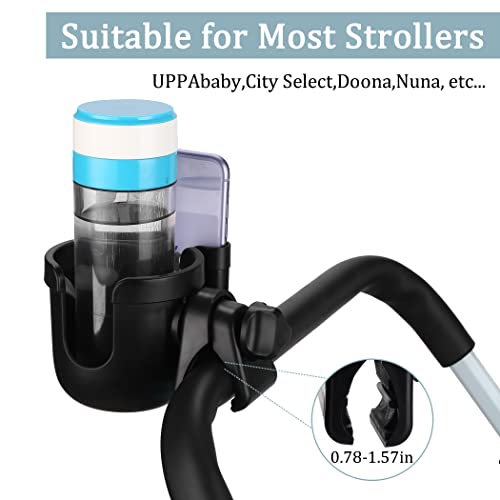 Suranew Wheelchair Cup Holder - Portable Mobility Drink Holder - Compatible with Walker, Rollator, Transport Chair ,Scooter or Stroller - Easy to Install, Removable