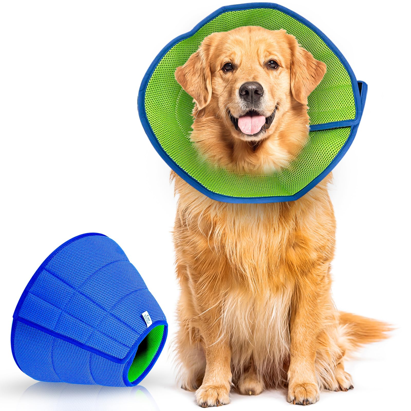 iTecFreely-Soft-Dog-Cone-Collar-After-Surgery Extra-Soft-and-Adjustable-Dog-Recovêry-Cone-Collar Breathable-Lightweight-Dog-Cone-Collar-Suitable-for-Large-Dogs