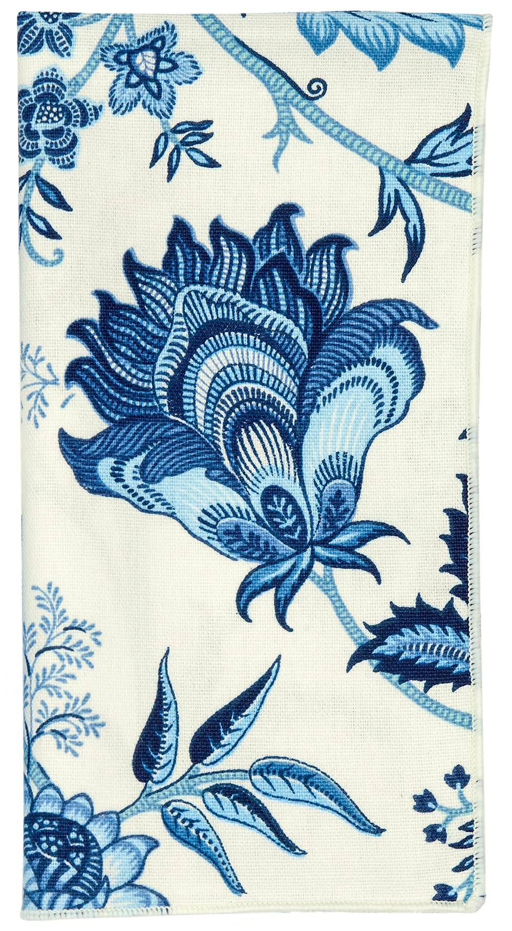 Decorative Things Cloth Napkins Set of 4 Cotton Table Linen Napkins Dinner 18" Backyard Beach Wedding Table Décor Pool Party Blue, Off White USA Made