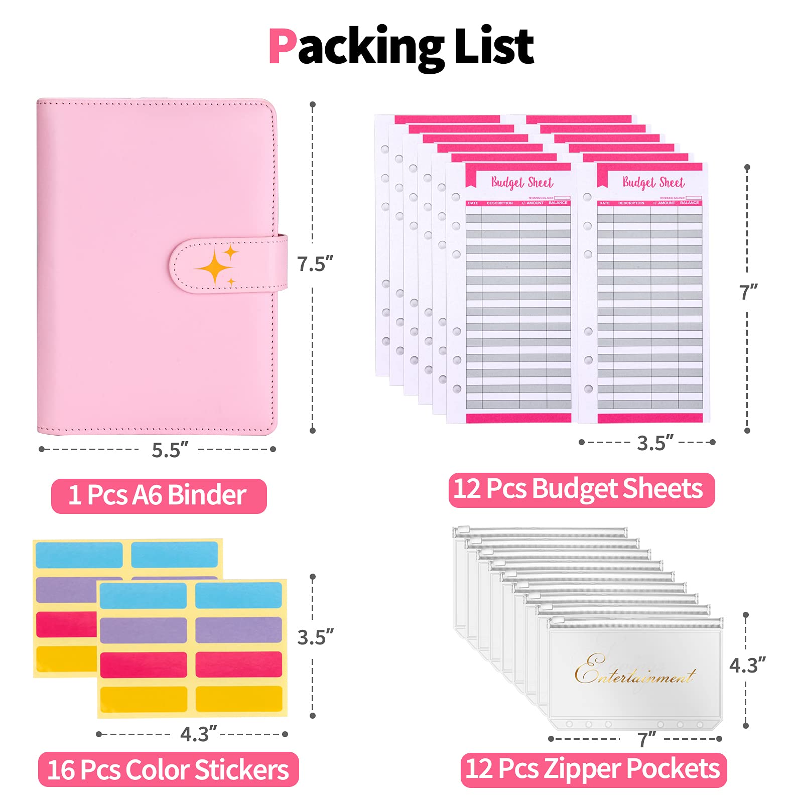 Budget Binder with Cash Envelopes, Money Saving Binder, Cash Envelopes for Budgeting, Money Organizer for Cash, Budget Binder for Saving Money