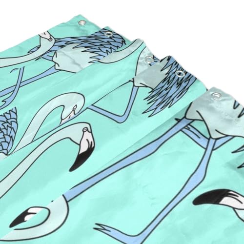 BLuevi Flamingo Shower Curtain for Bathroom Waterproof Fabric with Hooks 72x72 Inch