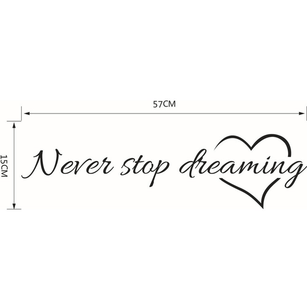 Cute Room Decorations for Girls Wall Art Dreaming Removable Never Vinyl Decor Room Stickers Home Stop Mural Home Decor Bedroom Decals for Wall Boys