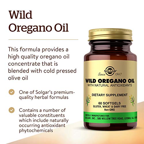 Solgar Wild Oregano Oil, 60 Softgels - Oregano Oil Concentrate - Immune Support - Includes Natural Antioxidant Phytochemicals - Non GMO, Gluten Free, Dairy Free - 60 Servings