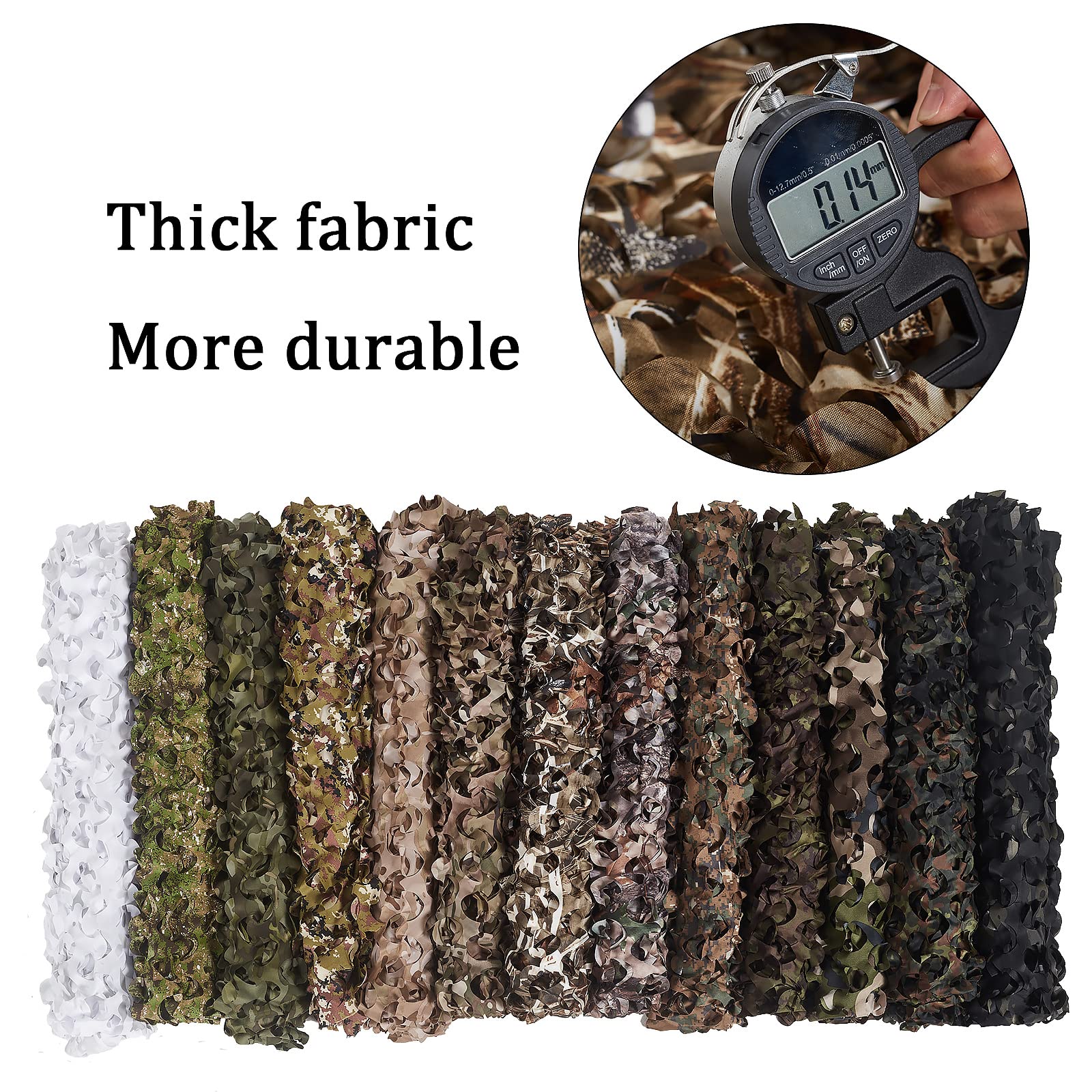 Camo Netting, Bulk Roll Camouflage Netting Dry Grass Camo 5 x 26 ft, Military Hunting Mesh Nets Free Cutting for Hunting Blind Sunshade Shooting Theme Party Decoration