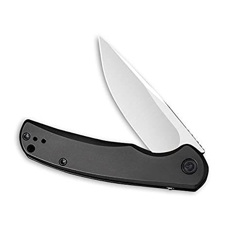 CIVIVI NOx Frame Lock Pocket Knife, Flipper Folding Knife with 2.97" Nitro-V Blade Stainless Steel Handle, Reversible Pocket Clip C2110B (Black)