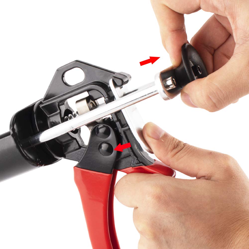 Dual Epoxy Gun for 200 mL/6.75 fl oz (2:1 Mix Ratio) Double Cartridge Panel Bond 08115-08116 (Scarlet & Black)