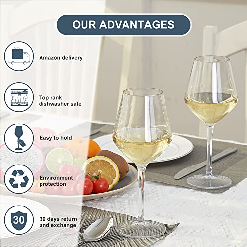 MICHLEY Unbreakable Stemmed Wine Glass 100% Tritan Plastic Dishwasher available Glassware 15 oz, Set of 4