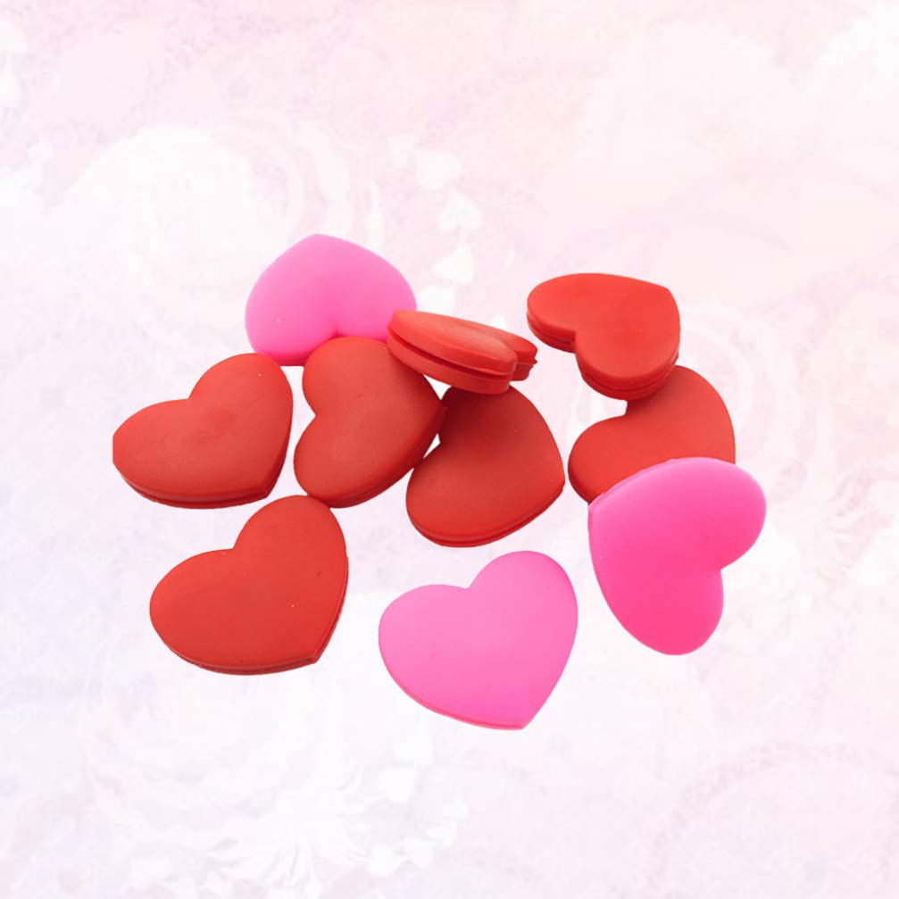 BESPORTBLE Tennis Racket Vibration Dampener Silicone String Shock Absorber Heart Shaped for Racquet Players Athletes Enthusiasts 10 Pcs (Red and Pink)