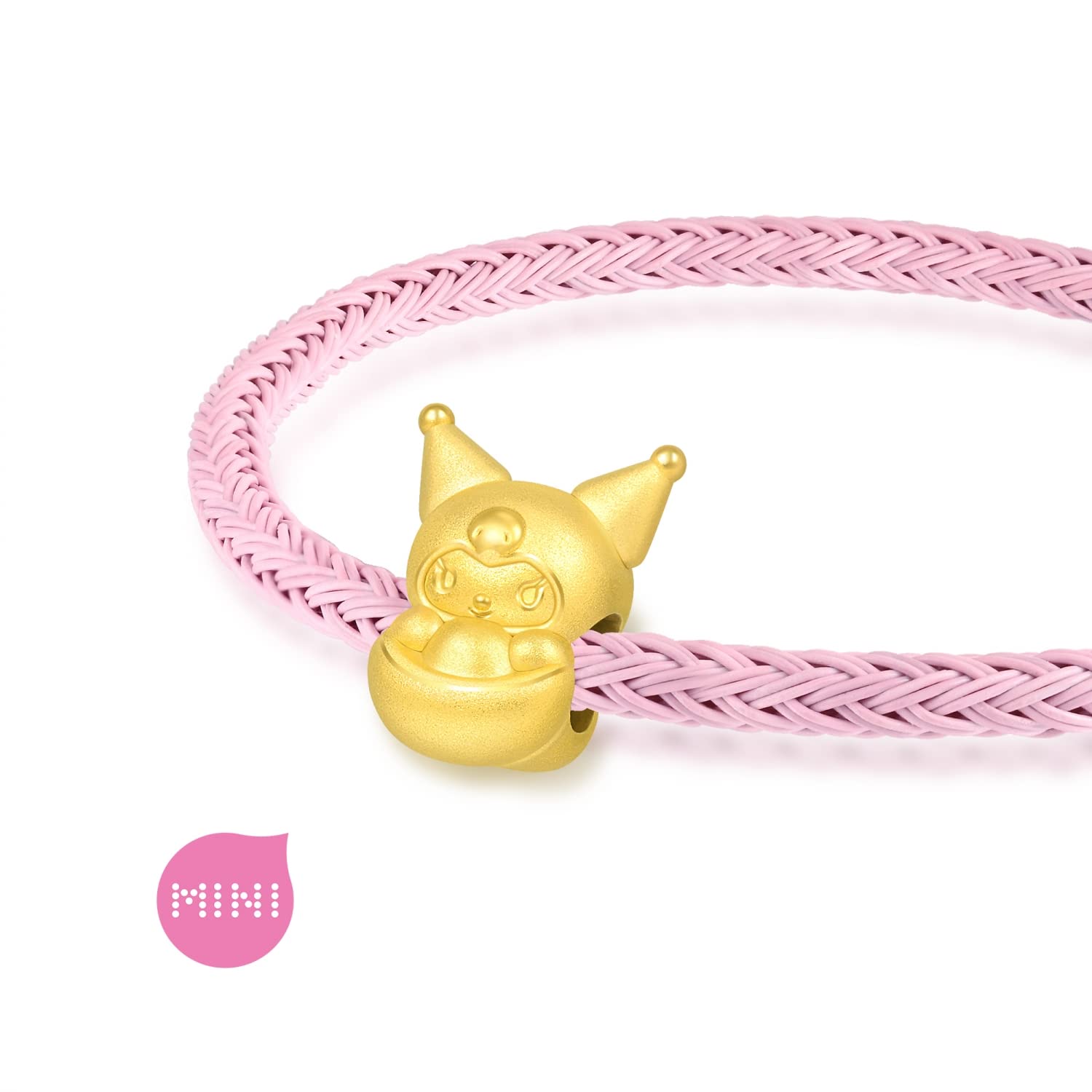 CHOW SANG SANG Sanrio 999 24K Solid Gold Kuromi with Wealthy Sycee Charm Bracelet for Women 93776C