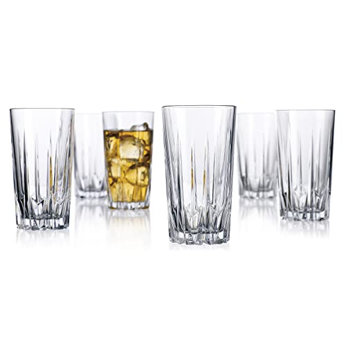 Set of 10 Durable Brilliance Drinking Glasses Includes 10 Cooler Glasses(15oz) 10-piece Elegant Glassware Set- Great For Parties, Dinners, & Daily Use
