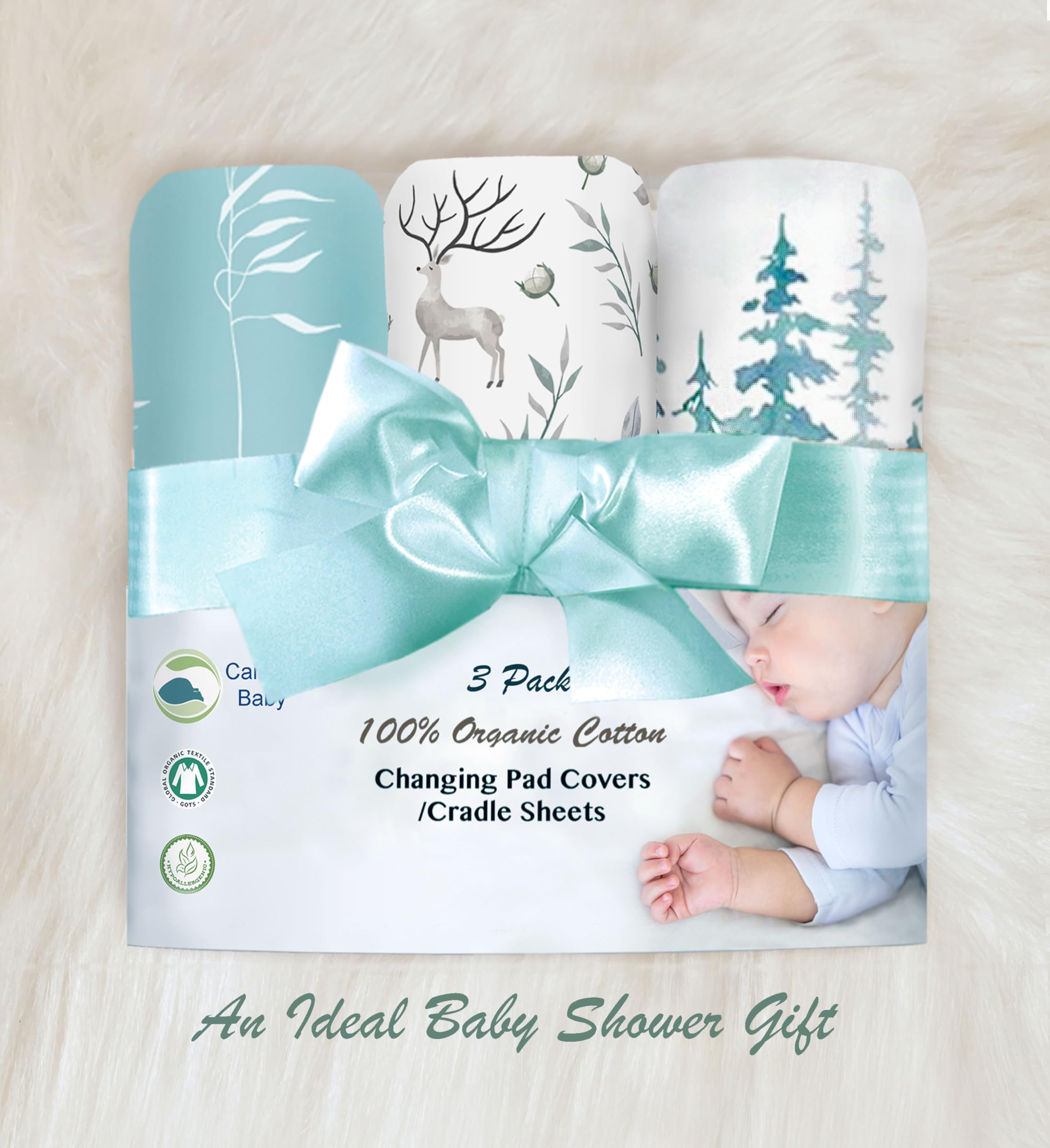 Cambria Baby 100% Organic Cotton Changing Pad Covers or Cradle Sheets with Reinforced Safety Strap Holes. Soft, Pre-Shrunk, and Machine Washable (Roses, Mums and Pink)