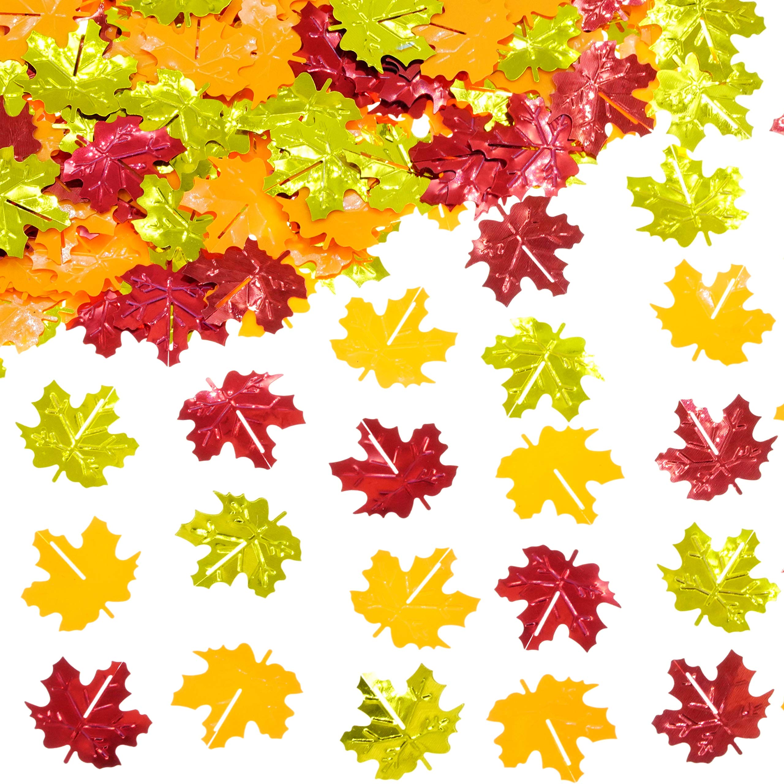 Fall Party Table Scatter Confetti - Thanksgiving Day Maple Leaves Foil Metallic Sequins Confetti Autumn Party Sprinkles Confetti Decorations, 60g