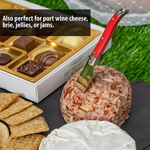 Slitzer Germany Butter Knife Set - European-Style Spreader Knife with Stainless Steel Blade - Easy Grip Colored ABS Handles - 6-Piece Set