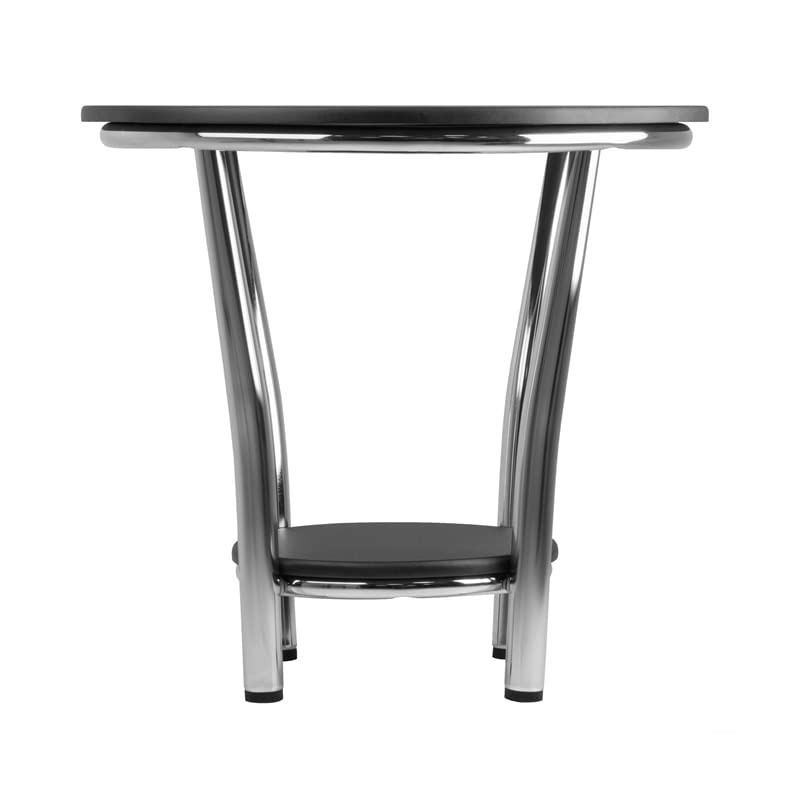 Winsome Wood Maya Occasional Table, Black/Metal, 23.82 inches, Modern