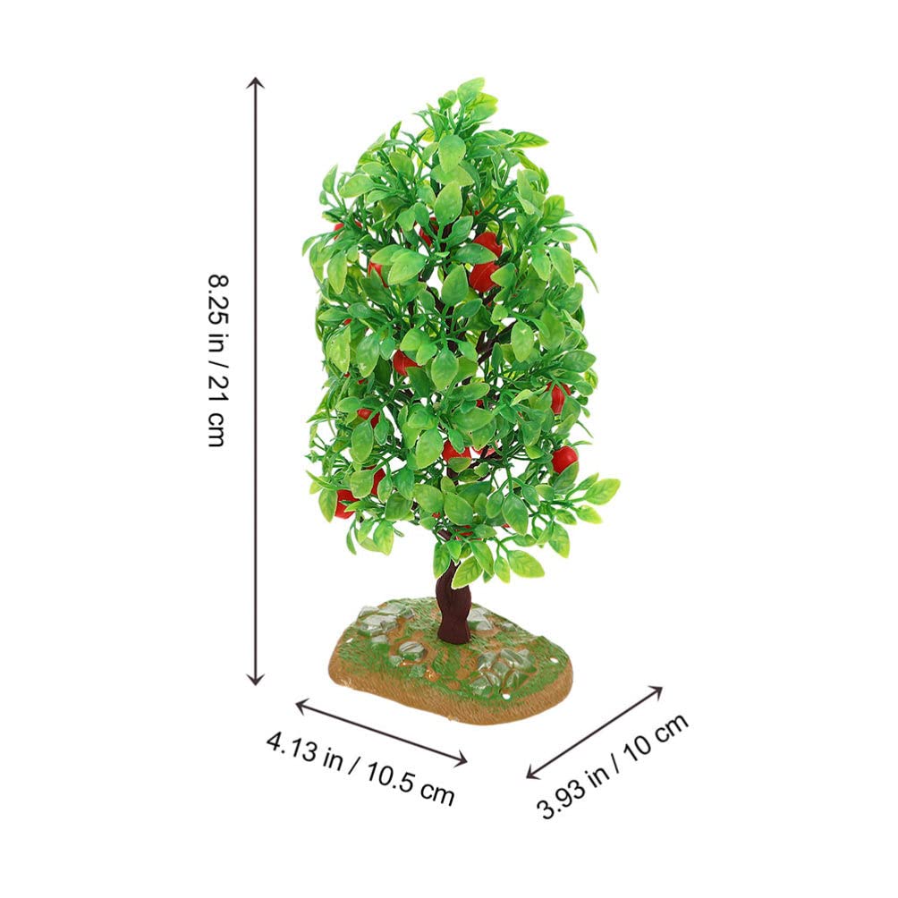 Beavorty 2pcs Model Trees with Bases Miniature Trees Model Garden Train Scenery Flower Trees Fake Architecture Trees Artificial Apple Trees for DIY Crafts Building Model Small Trees Model