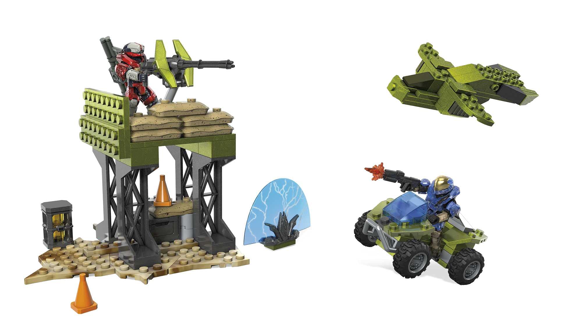 Mega Construx Halo Building Box Halo Infinite Construction Set with Spartan Gungnir Character Figure, Building Toys for Kids