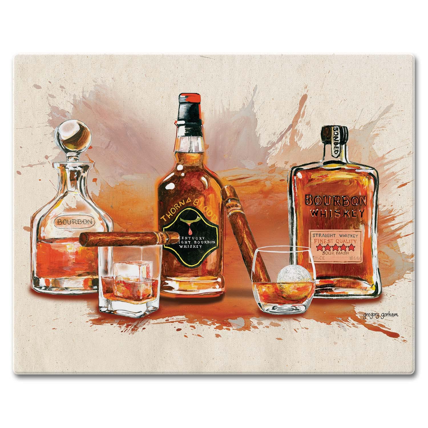 CounterArt Bourbon Splash 3mm Heat Tolerant Tempered Glass Cutting Board 15โ x 12โ Manufactured in the USA Dishwasher Safe