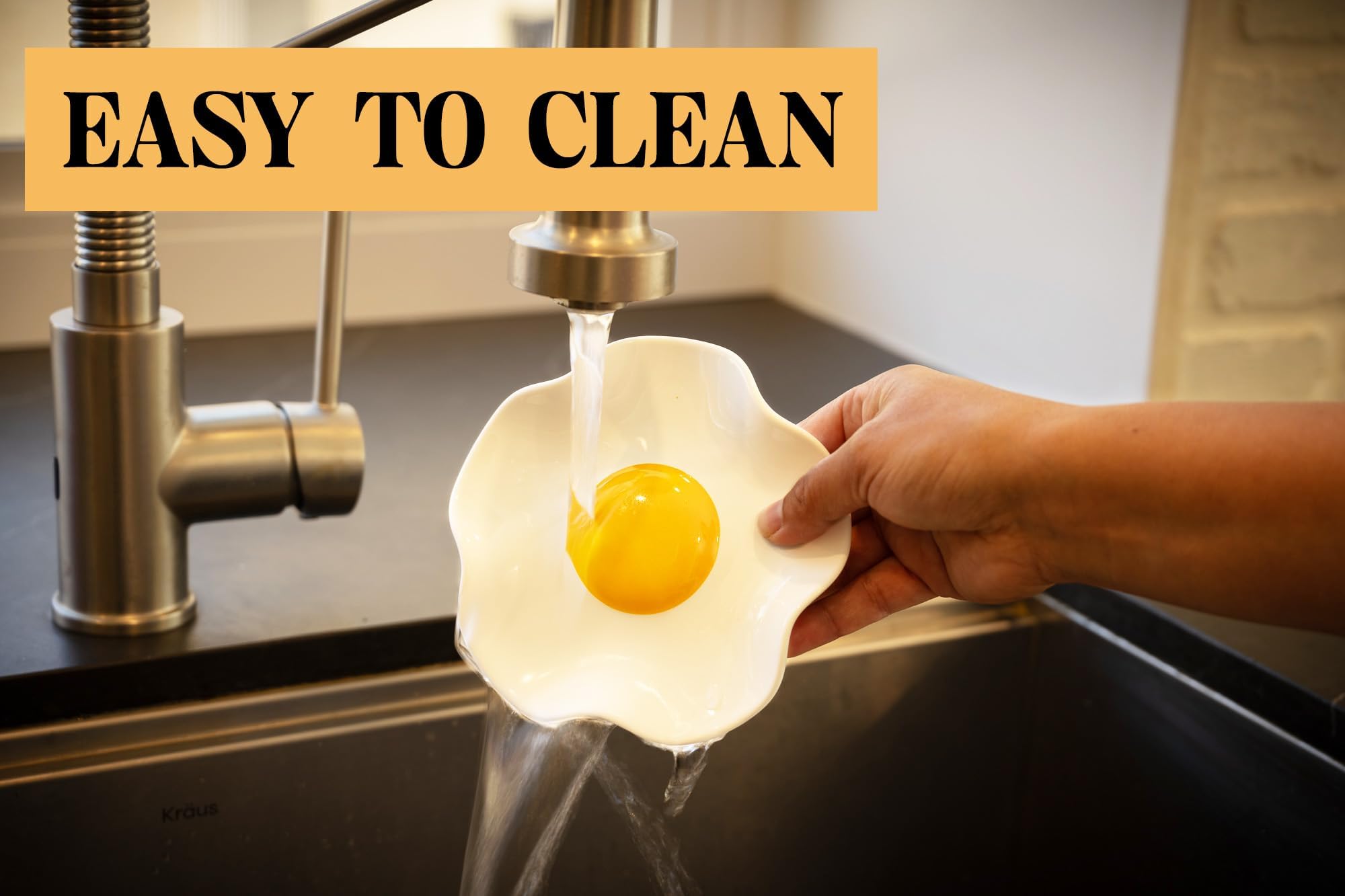 Fried Egg Ceramic Spoon Rest for stove top and kitchen counter | Large and Dishwasher-Safe Utensil holder | Home & kitchen decor | Kitchen Gifts for women | House warming gifts new home