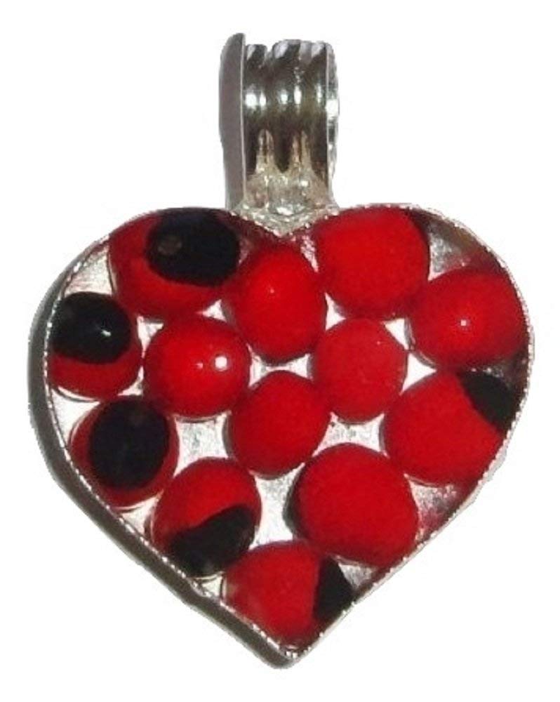Beautiful Peruvian Huayruro Seeds Heart Shape Pendant