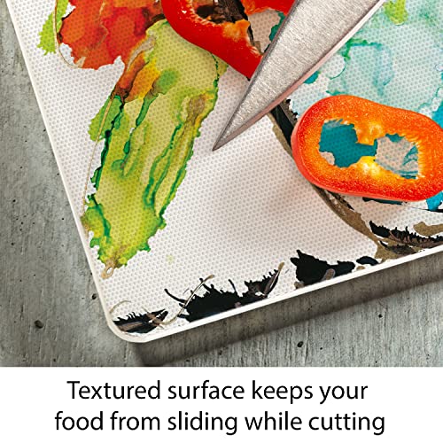 CounterArt Lovitude Decorative 3mm Heat Tolerant Tempered Glass Cutting Board 10β x 8β Manufactured in the USA Dishwasher Safe