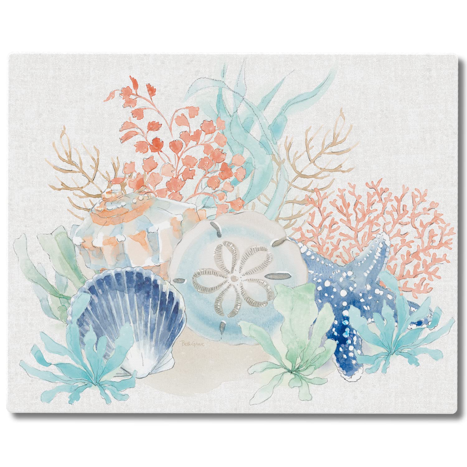 CounterArt Seaside 3mm Heat Tolerant Tempered Glass Cutting Board 15” x 12” Manufactured in the USA Dishwasher Safe